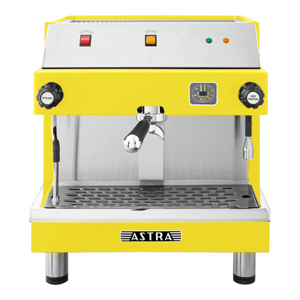 Astra Mega I M1S-016-YL Semi-Automatic Yellow Espresso Machine - 220V