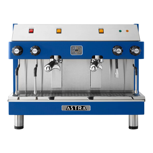 Astra Mega II M2S-017-BL Semi-Automatic Blue Espresso Machine - 220V