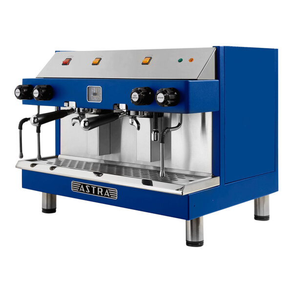 Astra Mega II M2S-017-BL Semi-Automatic Blue Espresso Machine - 220V