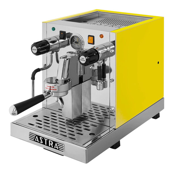 Astra Gourmet GS-022-YL Semi-Automatic Yellow Espresso Machine - 220V