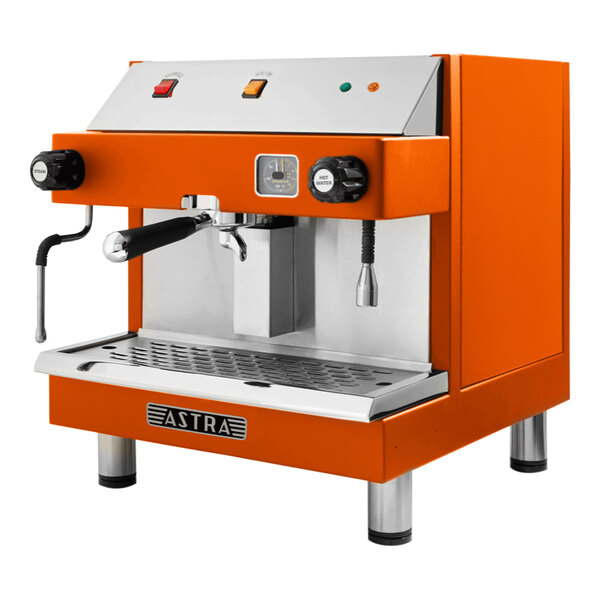 Astra Mega I M1S-016-1-OR Semi-Automatic Orange Espresso Machine - 110V