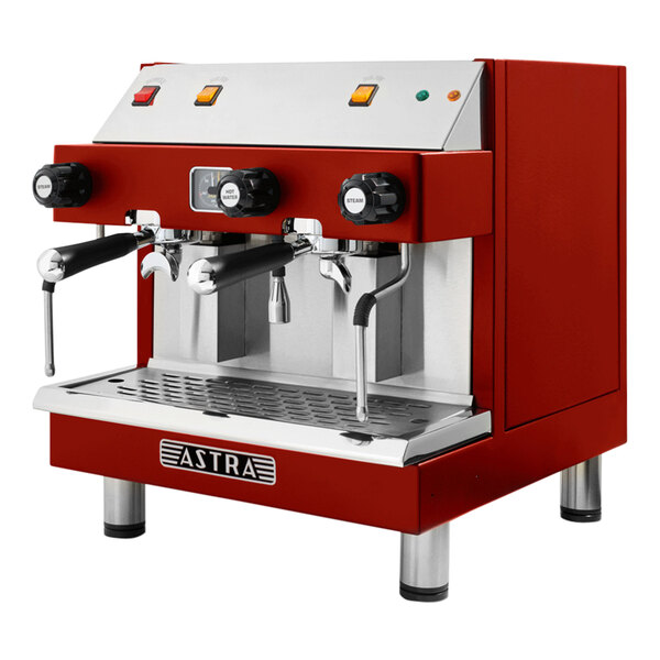 Astra Mega II M2CS-019-RD Semi-Automatic Red Compact Espresso Machine ...
