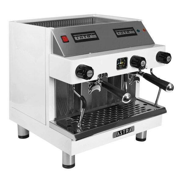 Astra Mega II M2C-014-1-WH Automatic White Compact Espresso Machine - 110V