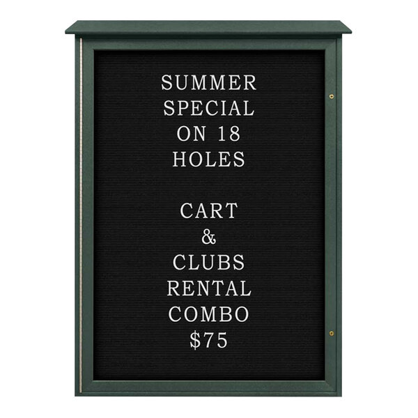 United Visual Products 38" x 54" Single Door Message Center with Black ...