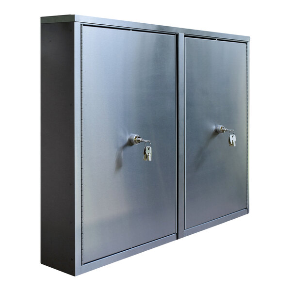 Omnimed 22" x 4" x 15" Stainless Steel Wall-Mount 2-Shelf Twin ...