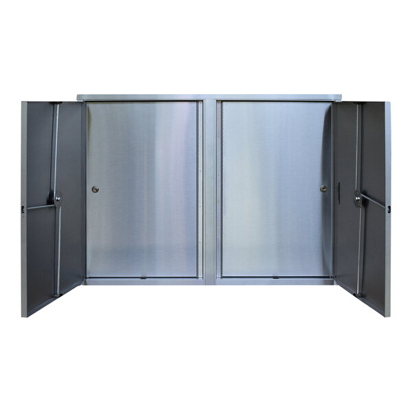 Omnimed 22" x 4" x 15" Stainless Steel Wall-Mount 2-Shelf Twin ...