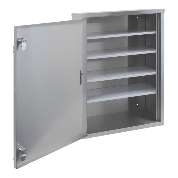 Omnimed 16" x 8" x 24" Stainless Steel Wall-Mount 4-Shelf Narcotics ...