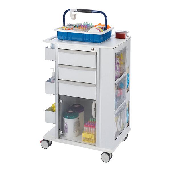 Omnimed 23 1/4" x 19" x 34 3/8" 3-Drawer Phlebotomy Cart with 3 ...