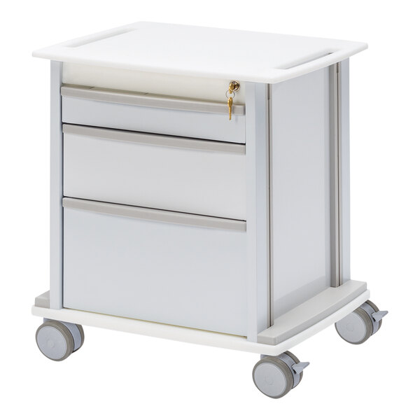 Omnimed 23 1/8" x 19" x 25" Undercounter 3-Drawer Medical Storage Cart ...