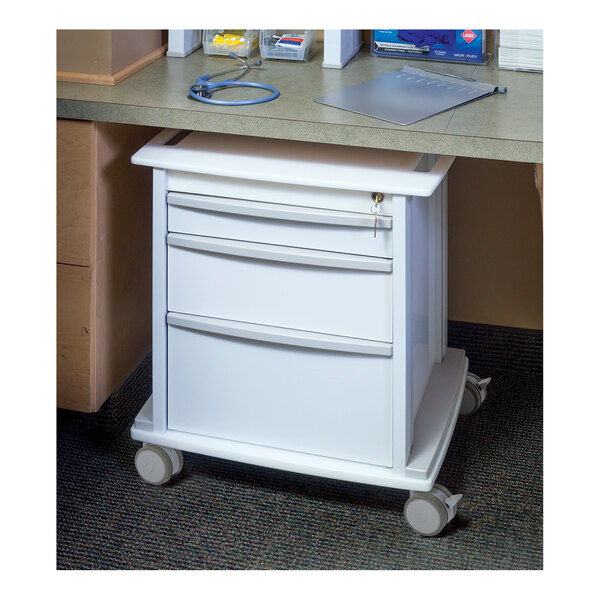 Omnimed 23 1/8" x 19" x 25" Undercounter 3-Drawer Medical Storage Cart ...