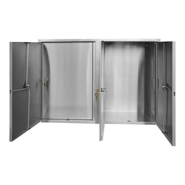 Omnimed 22" x 8" x 15" Stainless Steel Wall-Mount 2-Shelf Twin ...