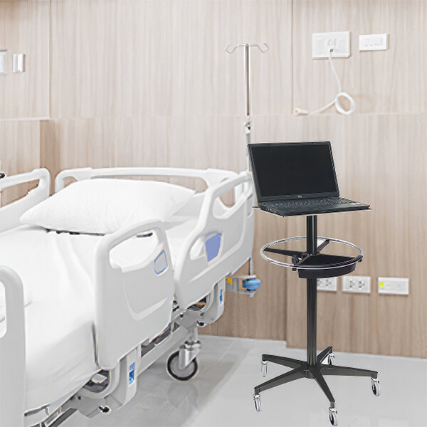 Omnimed 16 9/16" x 13 1/16" x 42" Mobile Computer Monitor Stand