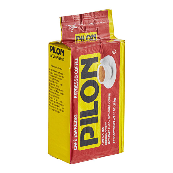 Pilon Espresso Ground Coffee Brick 10 oz. - 4/Pack