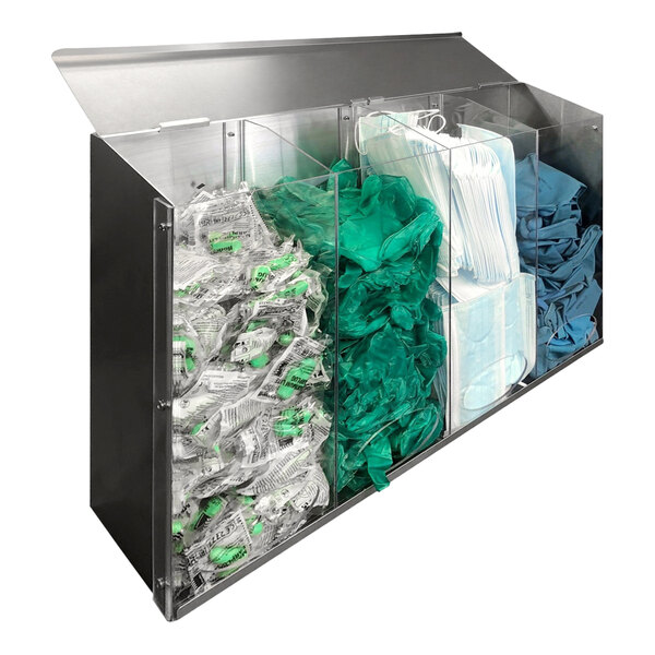 Omnimed Composite 4-Compartment Bulk PPE Dispenser 307034