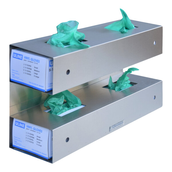 Omnimed Stainless Steel 4-Box Open Top Wall Mount Disposable Glove ...