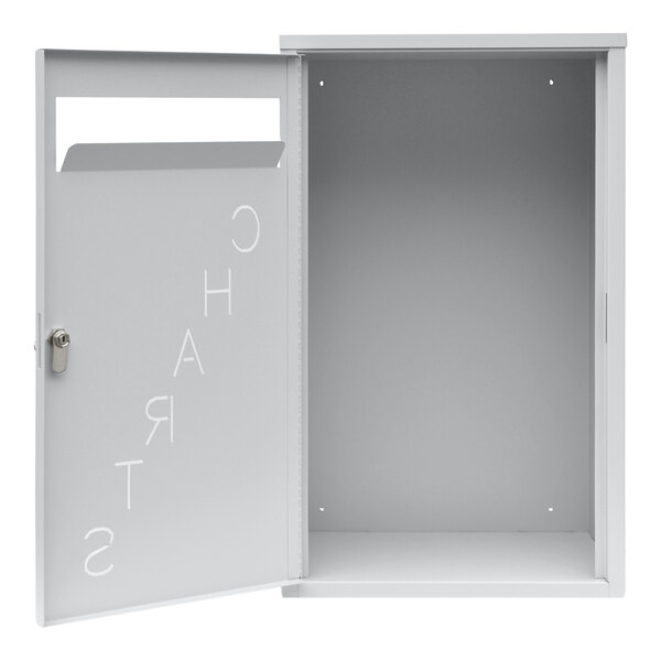 Omnimed 16" x 12" x 26 3/4" Light Gray Steel Wall-Mount Medical Records ...