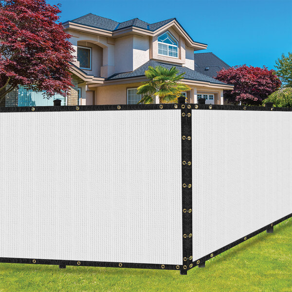 SEALTECH 8' x 100' White Heavy-Duty Polyethylene Mesh Privacy Fence ...