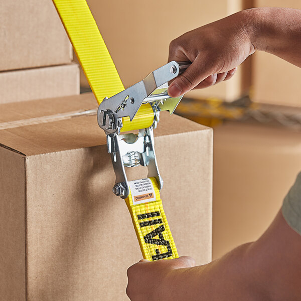 Lift-All 2" x 27' Load Hugger Series 10,000 Yellow Polyester U-Hook Tie ...