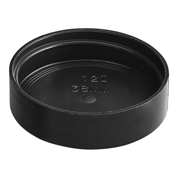 38/400 Smooth Unlined Black Lid - 100/Pack