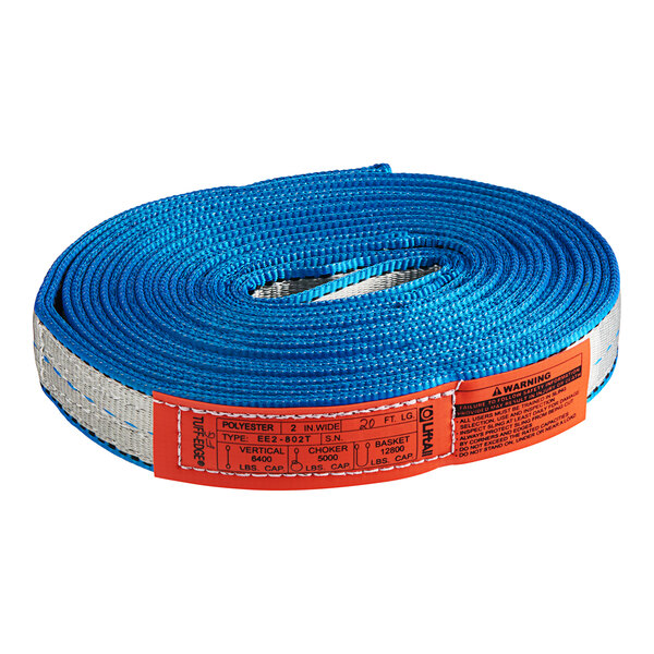 Lift-All Tuff-Edge III 2" x 20' 2-Ply Flat Eye & Eye Polyester Web ...