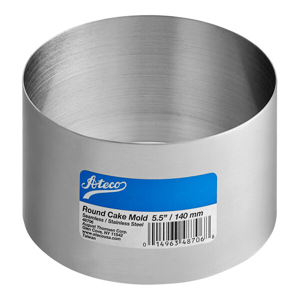 Ateco 5 1/2" x 3" Round Stainless Steel Cake / Food Ring Mold 48706