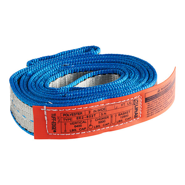 Lift-All Tuff-Edge III 2" x 6' 2-Ply Flat Eye & Eye Polyester Web Sling ...