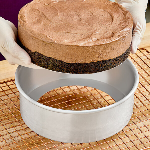 Ateco 8" x 3" Round Aluminum Pan with Removable Bottom 12083