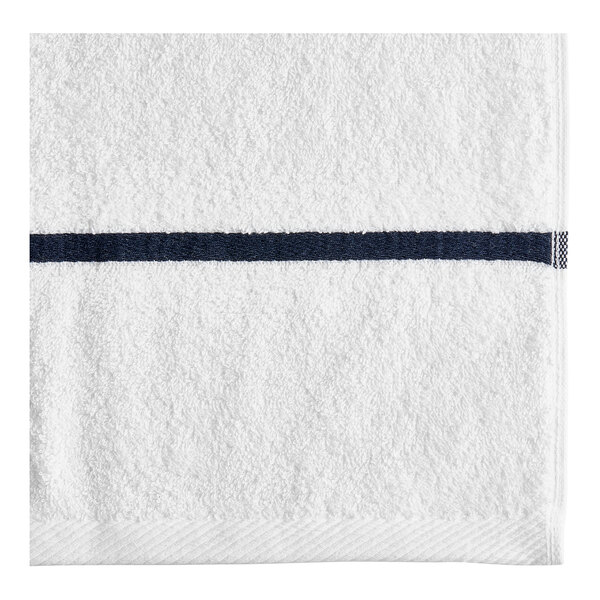 Oxford Premium 35" x 68" Navy Blue Stripes Cotton / Polyester Pool ...