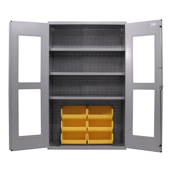 Valley Craft 14 Gauge 48" x 24" x 78" 3-Shelf Steel Clear-View Storage ...