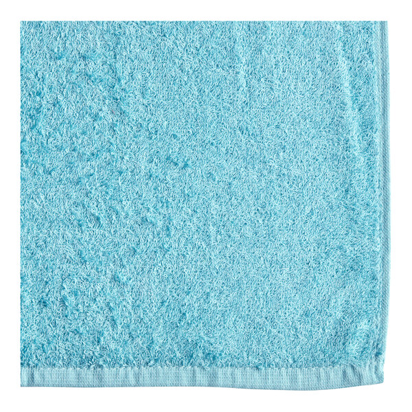 Oxford 27" x 54" Aqua Blue 100% Ringspun Cotton Pool Towel 12 lb. - 48/Case