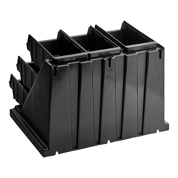 Cambro 9RS9110 Black Versa Self Serve Condiment Bin Stand Set with 3 ...