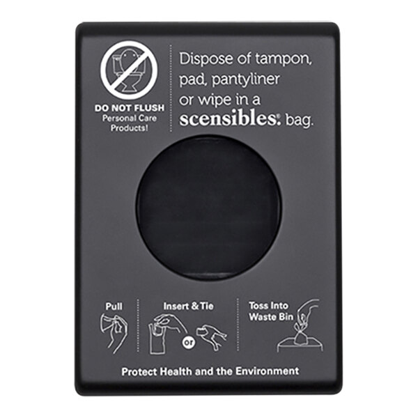 Hospeco Scensibles SDBL Black ABS Surface-Mounted Sanitary Disposal Bag ...