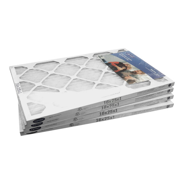 Carrier 16X25X1-M13-C-P4 Merv 13 1" Air Filter, 16"X25"X1" - 4/Pack