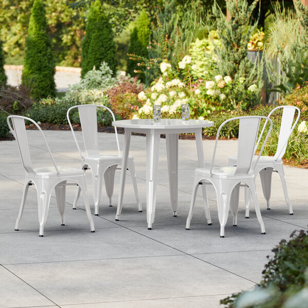 Lancaster Table & Seating Alloy Series 30" Pearl White Standard Height ...