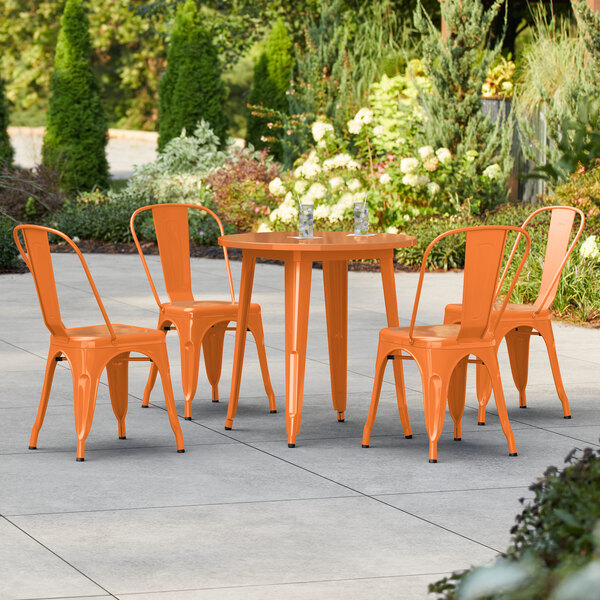 Lancaster Table & Seating Alloy Series 30" Amber Orange Standard Height ...