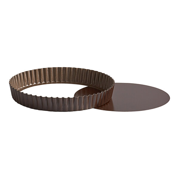 Gobel 9 7/16" x 1 3/8" Round Fluted Deep Non-Stick Tart / Quiche Pan with Removable Bottom 226630