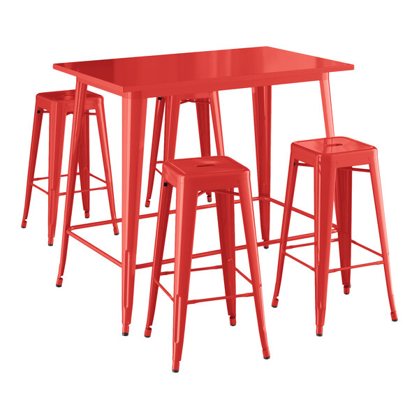 Lancaster Table & Seating Alloy Series 48" x 30" Ruby Red Bar Height ...