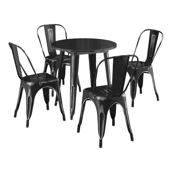 Lancaster Table & Seating Alloy Series 30" Distressed Onyx Black ...