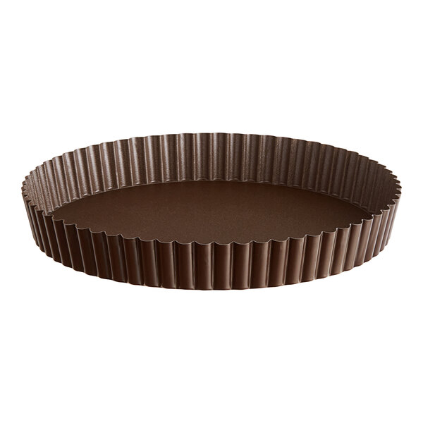Gobel 10 1/4" x 1 3/8" Round Fluted Deep Non-Stick Tart / Quiche Pan ...