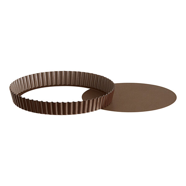 Gobel 10 1/4" x 1 3/8" Round Fluted Deep Non-Stick Tart / Quiche Pan with Removable Bottom 226632