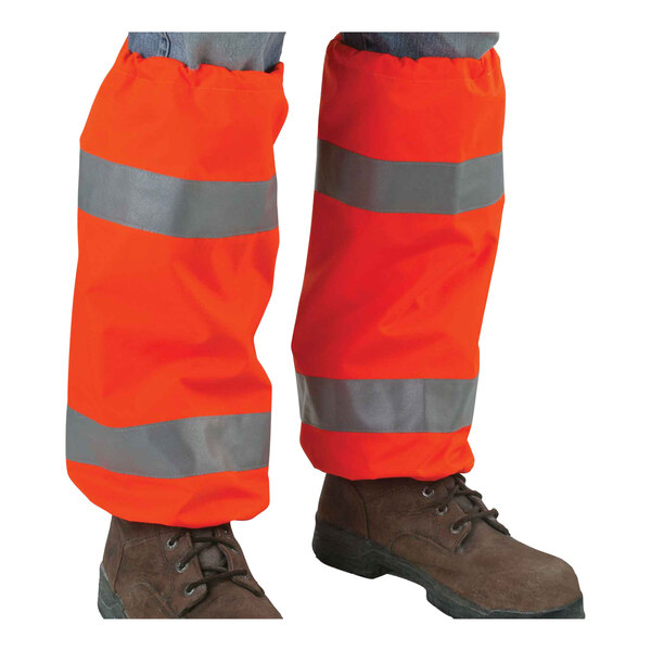 Ergodyne GloWear 8008 Class E Hi-Vis Orange Leg Gaiters with Reflective ...
