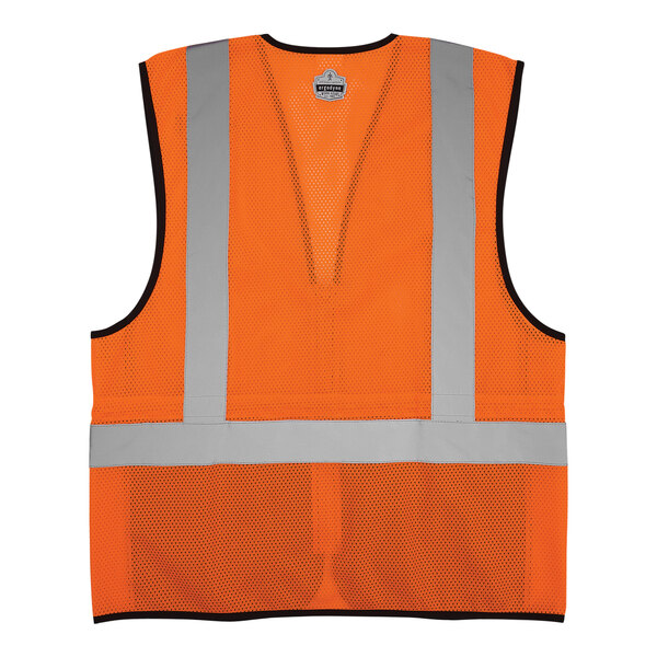 Ergodyne GloWear 8210Z-BK Type R Class 2 Hi-Vis Orange Mesh Vest with ...