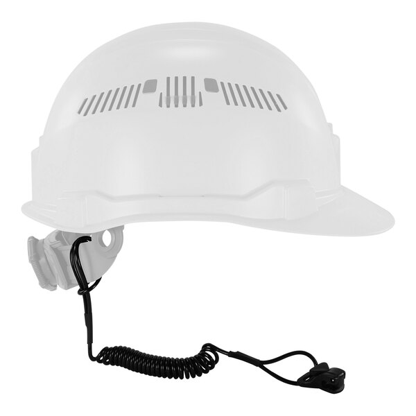 Ergodyne Squids 3158 2 lb. Black Coiled Hard Hat Lanyard with Clamp 19158