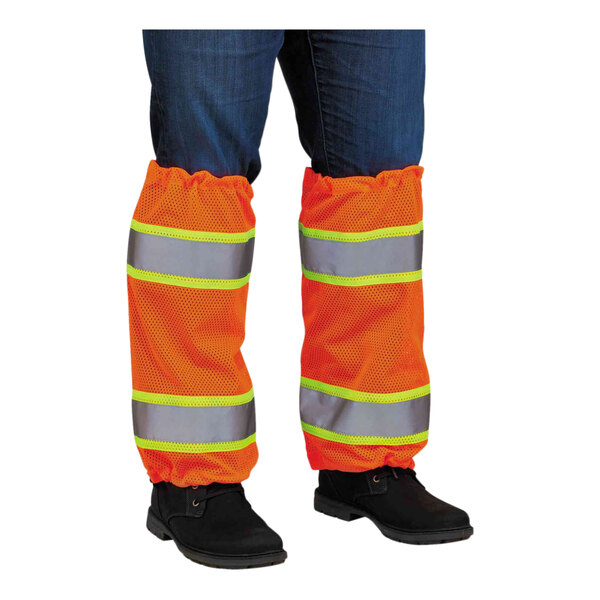 Ergodyne GloWear 8009 Class E Hi-Vis Orange Leg Gaiters with Two-Tone ...