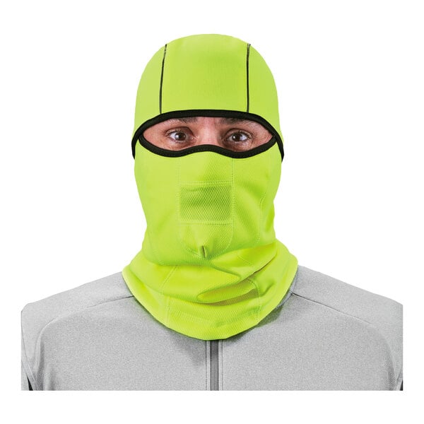 Ergodyne N-Ferno 6823 Lime Windproof Hinged Fleece Balaclava Face Mask ...