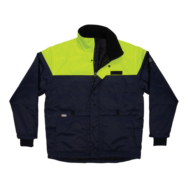 Ergodyne N-Ferno 6476 Navy / Hi-Vis Yellow Insulated Freezer Jacket ...