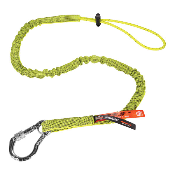 Ergodyne Squids 3100 Lime 10 lb. Tool Lanyard with Carabiner and Cinch ...