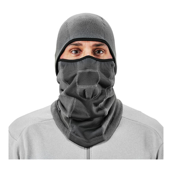 Ergodyne N-Ferno 6823 Gray Windproof Hinged Fleece Balaclava Face Mask ...