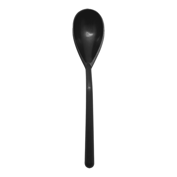 HS Inc. 5 1/4" Black Bean Polyethylene Condiment Spoon HS1029S - 24/Case