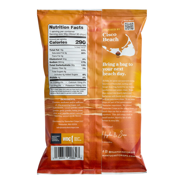 Nantucket Crisps Cisco Beach BBQ Potato Chips 2 oz. - 15/Case